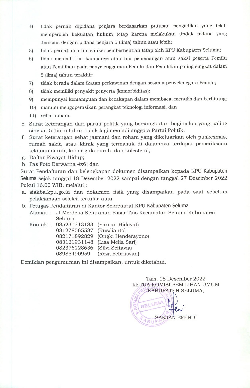 Pendaftaran PPS Pemilu 2024 Dibuka, KPU Seluma Rekrut 606 Orang ... Pendaftaran PPS Pemilu 2024 Dibuka, KPU Seluma Rekrut 606 Orang ...